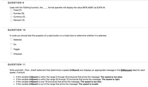 Solved Question 9 Used With The Tostring Function The