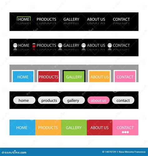 Web Menu Navigation Line White Icons Set On Black Cartoon Vector 54845361