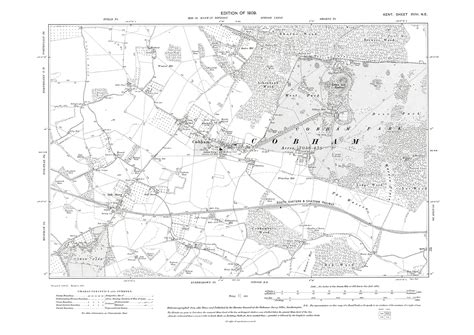 Cobham Old Map Kent 1909 18ne Old Map Downloads