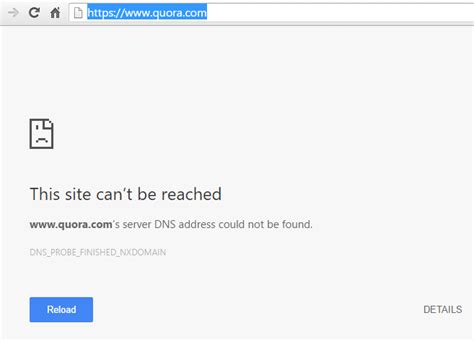خطای this site cant be reached در ویندوز و اندروید