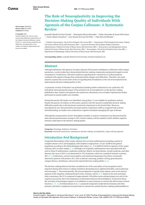 Pdf The Role Of Neuroplasticity In Improving The Decision Making Quality Of Individuals With