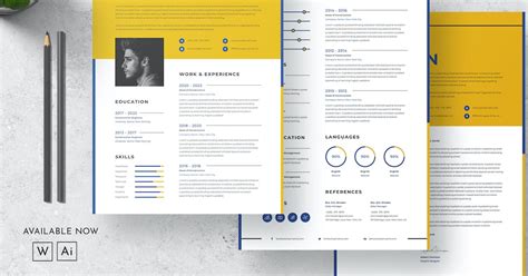Шаблон резюме и сопроводительного письма Графические шаблоны Envato Elements