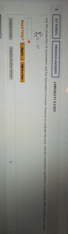 Solved Use The Properties Of Summation And The Summation Chegg Com