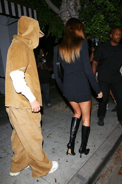 Hailey Bieber Mini Dress And High Heeled Boots Photos The Fappening
