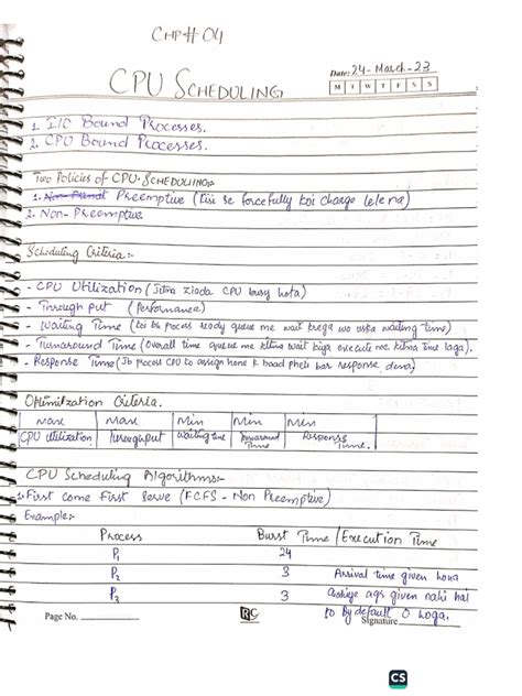 Cpu Scheduling Numericals Pdf