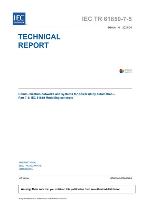 Iec Tr 61850 7 5 2021 Communication Networks And Systems For Power Utility Automation Part 7 5