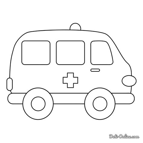 Раскраска Скорая для малышей распечатать раскраски для детей