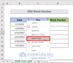 Excel VBA To Find Week Number 6 Quick Examples ExcelDemy