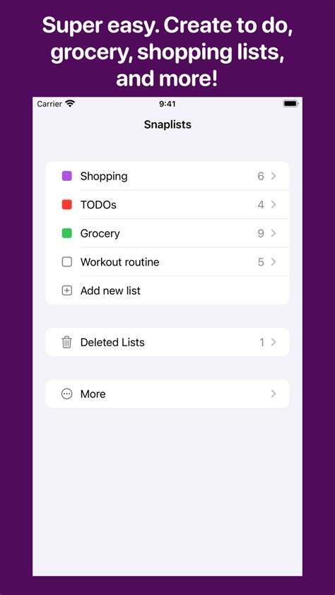 Snaplists Simple Lists App Para Iphone Descargar