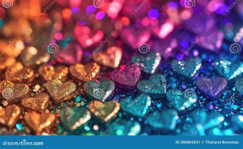 Radiant Glittering Background Crafted From An Array Of Colorful Heart