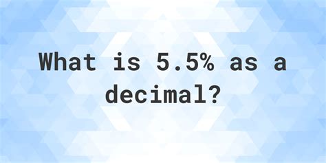 As A Decimal Calculatio