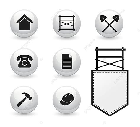 Set Of Icons For Scaffolding Company Equipment Architecture Plan Vector Equipment Architecture