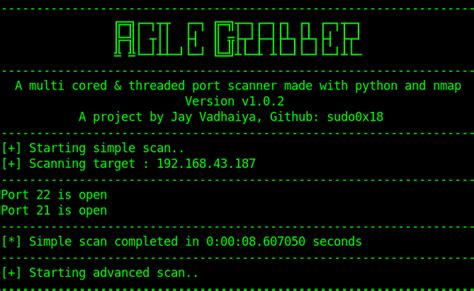 Github Sudo0x18agilegrabber Agilegrabber Is A Multi Cored And Multi Threaded Port Scanner