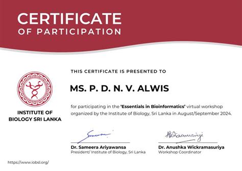 I Am Thrilled To Share That The Certificate Obtained By Participating In The Virtual Workshop