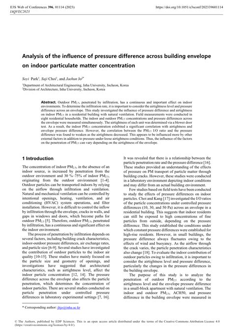 pdf analysis of the influence of pressure difference across building