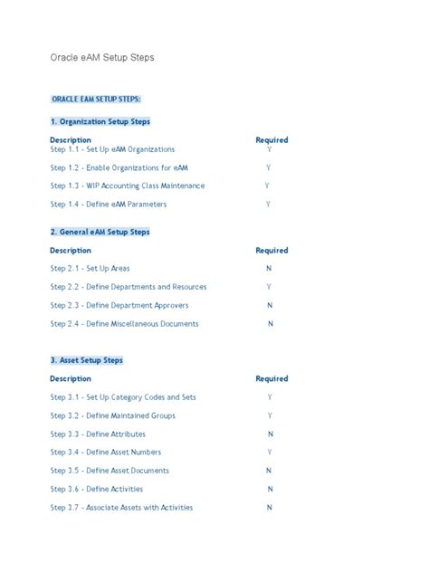 Oracle Eam Setup Steps Pdf