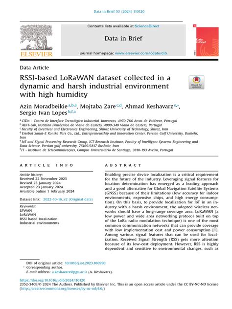 Rssi Based Lorawan Dataset Collected In A Dynamic Pdf Information And Communications