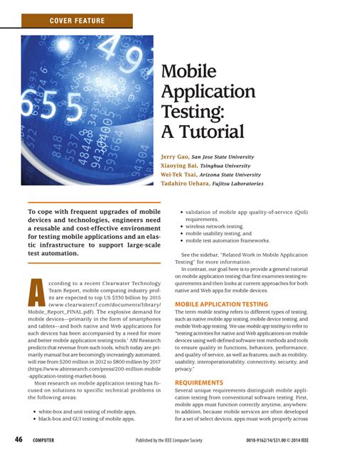 PDF Mobile Application Testing A Tutorial