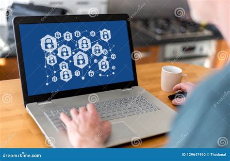 Network Safety Concept On A Laptop Stock Photo Image Of Password Cybersecurity