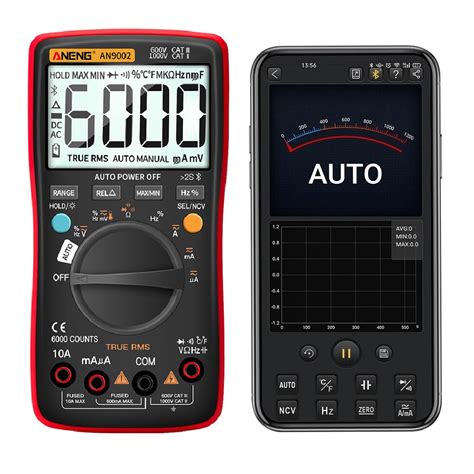 ANENG AN9002 Digital bluetooth True RMS Multimeter 6000 Counts ...