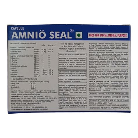 Amnio Seal Capsule Essential Nutrients For Optimal Foetal Health