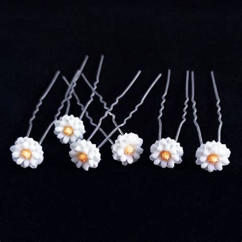 U핀 데이지 웨딩 헤어핀 뒤꽂이 머리장식 한복 홈플러스 택배배송