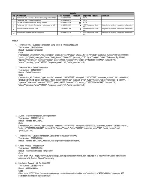 Result Uat Checklist Mobile Prepaid Pdf Computing