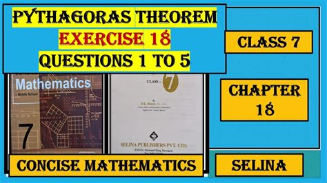 Pythagoras Theorem Exercise 18 Questions 1 To 5 Concise Mathematics