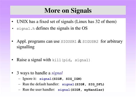 Unix Signals Ppt Download