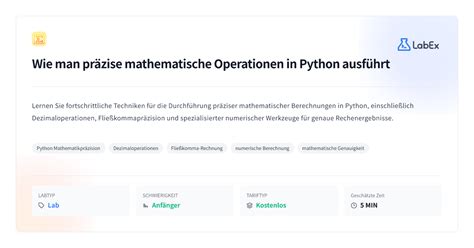 Wie Man Präzise Mathematische Operationen In Python Ausführt Labex