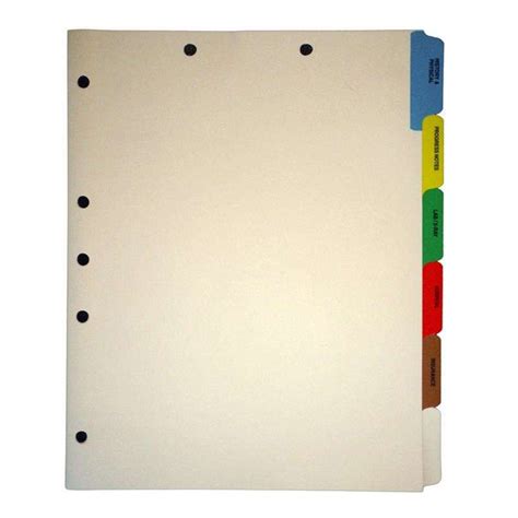 Medical Chart Divider Sets Side Tab 16 Cut 65 Setsbox