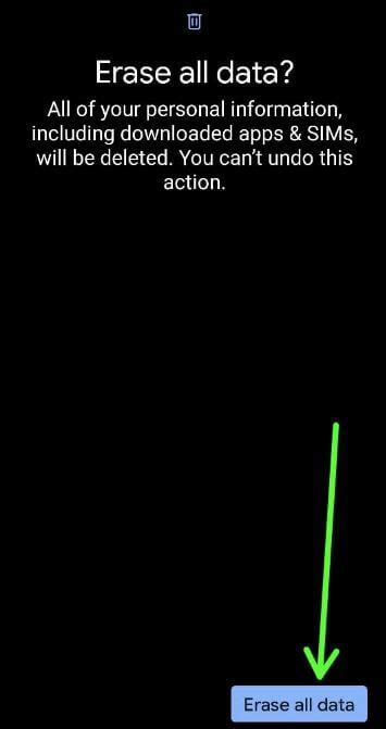 How To Reset Pixel To Factory Settings