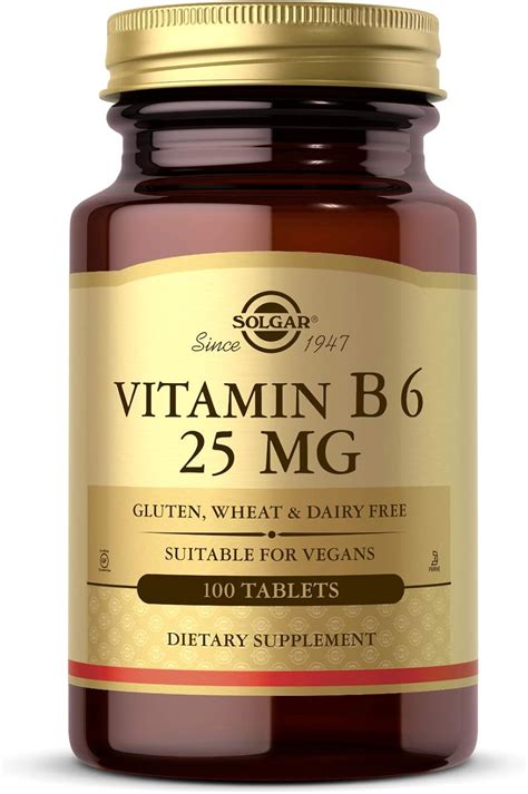 Amazon.com: Solgar Vitamin B6 25 mg, 100 Tablets - Supports Energy ...
