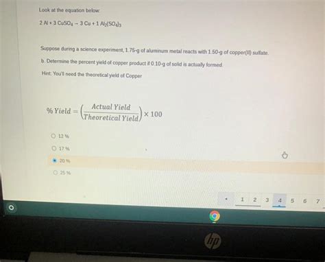 Look At The Equation Below 2 Al 3 Cuso4 Physical Chemistry