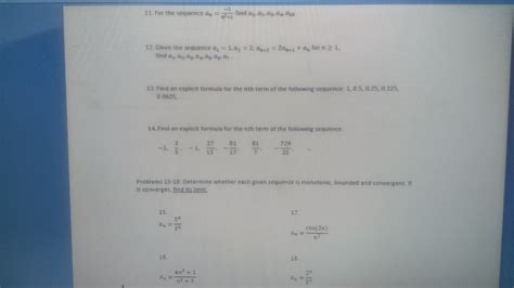 Solved For The Sequence An 2n2 1 Find A1 A2 A3