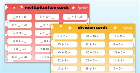 Year 2 Multiplication And Division Cards Classroom Secrets Classroom Secrets