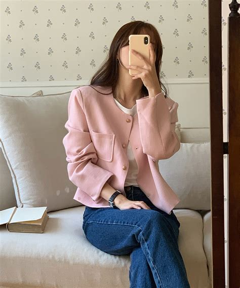 1015마켓 하객룩🌷자체제작 샌디 라운드 골디 버튼 자켓