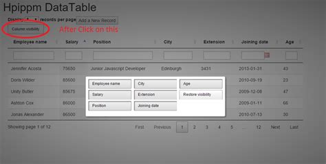 Javascript Jquery Datatables Custom Table Column Visiblity Text Disappear Stack Overflow