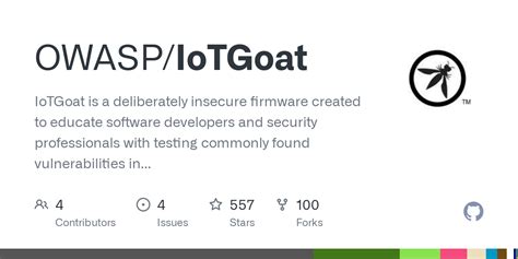 GitHub OWASP IoTGoat IoTGoat Is A Deliberately Insecure Firmware Created To Educate Software