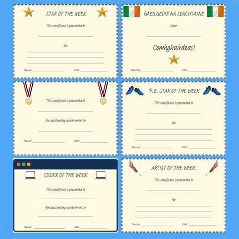 Mash Multigrade Weekly Certificates Pack