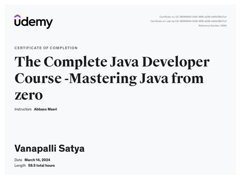 vanapalli satya on linkedin javadeveloper certification udemy