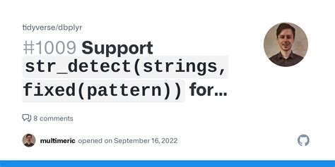 Support `strdetectstrings Fixedpattern` For All Db Backends · Issue 1009 · Tidyverse