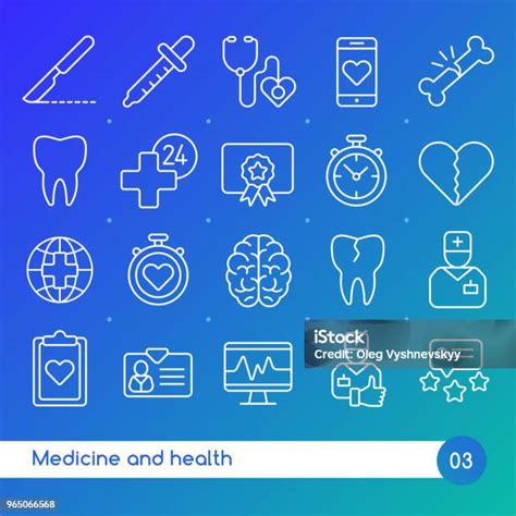 의학 및 건강 라인 아이콘을 설정합니다 배너 모바일 응용 프로그램 웹 사이트에 적합 합니다 편집 가능한 스트로크 건강관리와 의술에 대한 스톡 벡터 아트 및 기타 이미지