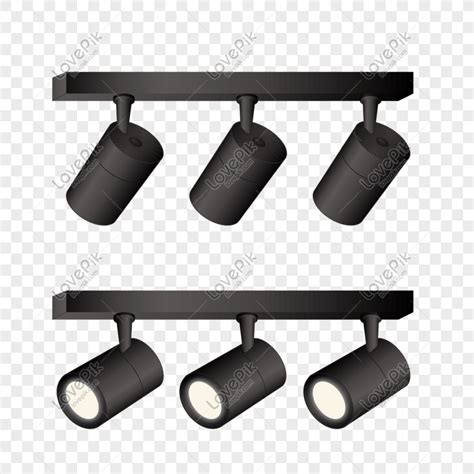 조명 스포트 라이트 조합 램프 블랙 레일 타입 슬라이드 라이트 벡터 Png 일러스트 무료 다운로드 Lovepik
