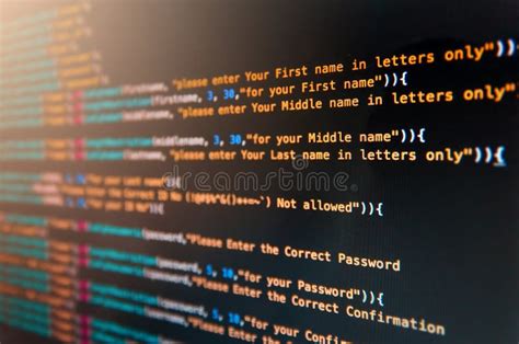 Desktop Source Code And Wallpaper By Computer Language With Coding And Programming Stock Image