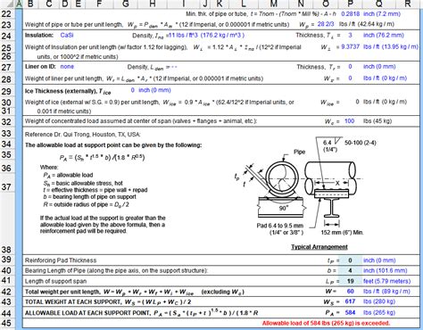 Pipe Support Calculation Excel At Andre Mccann Blog