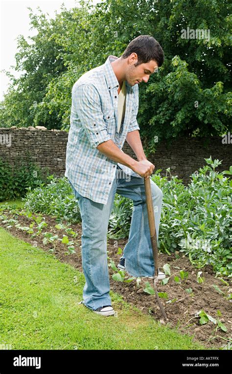 A Man Digging Stock Photo Alamy