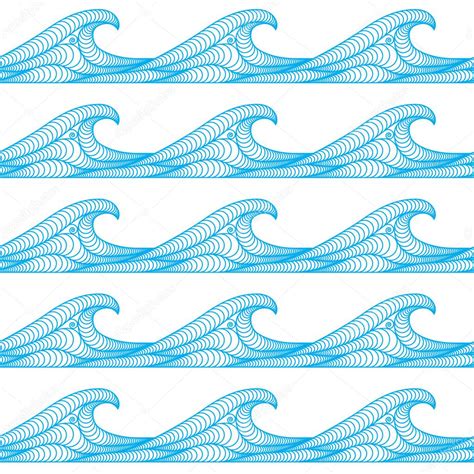 Seamless Pattern With Stylized Waves Stock Vector Image By ©andamanec 19175367