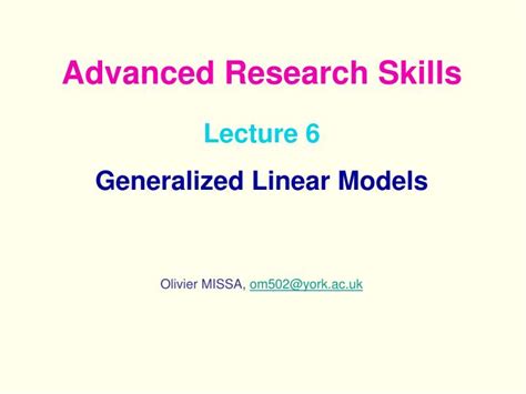 PPT Lecture Generalized Linear Models PowerPoint Presentation Free Download ID