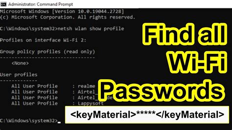 How To Find Wifi Password Using Commad Prompt Findout Wifi Password Youtube